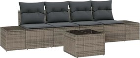 Set pohovek 5 ks Šedá polyratan 3346929