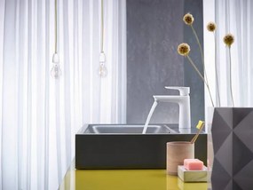 Hansgrohe Talis E, páková umyvadlová baterie 110 CoolStart s odtokovou soupravou s táhlem, bílá matná, 71713700