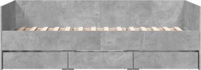 Válenda se zásuvkami bez matrace betonově šedá 100 x 200 cm 3280814