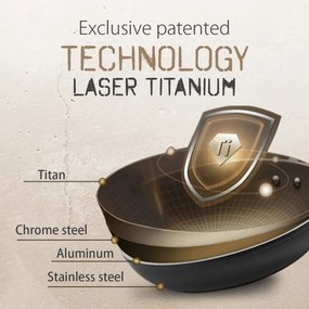 Pánev s titanovým povrchem Ø 24 cm V: 4,5 cm – Saturn Terra Lunasol - 601322