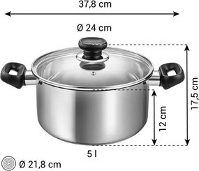 TESCOMA Kastrol BRAVA s poklicí ø 24 cm, 5,0 l