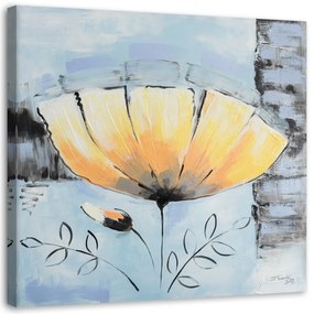 Obraz na plátně Akrylová malba žlutá květina - 50x50 cm