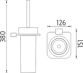 Nimco Kibo IXI - toaletní WC kartáč (Ki X3-94W-26)