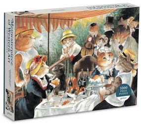 Galison Puzzle Snídaně veslařů s kočkami 1000 dílků