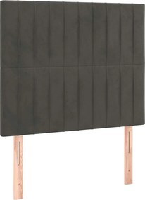 Čelo postele tmavě šedé 80x5x118/128 cm sametové 3116601