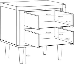 Noční stolek se zásuvkami LACETTI