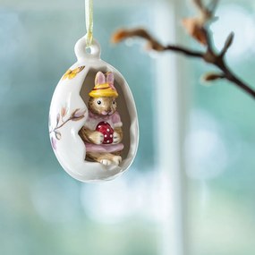 Villeroy&Boch Villeroy & Boch Bunny Tales závěsné velikonoční vajíčko Anna – růžové květy 4,5 cm