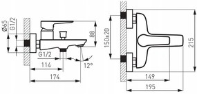 Ferro Adore, vanová baterie, bílá-chromová, BDR1