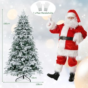 Costway 180 cm umělý vánoční stromek s osvětlením a 260 LED v teplé