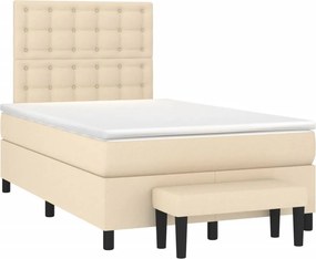 Box spring postel s matrací krémová 120x190 cm textil 3270388