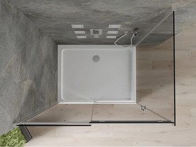 Mexen Omega posuvná sprchová kabina 100 x 90 cm, grafit, chrom + vanička Flat, bílá - 825-100-090-01-40-4010
