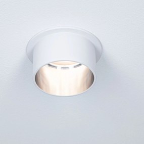 Paulmann  93384 LED Gil, bodovka v bílo-ocelové úpravě, 1x6,5W LED 2700K tříkrokové stmívání, prům. 6,8cm, IP44