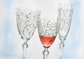 Crystalex Sklenice na bílé i červené víno Elisabeth Leaves 350 ml, 6 ks