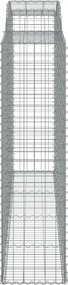 Klenuté gabionové koše 6 ks 300x50x180/200cm pozinkované železo 3146777