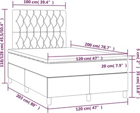 Box spring postel s matrací tmavě zelená 120 x 200 cm samet 3143196