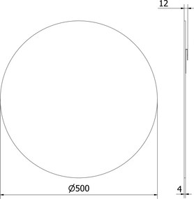 Mexen Alto, kulaté koupelnové zrcadlo 50 cm, 9853-050-050-000-00