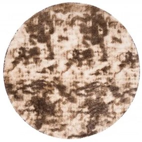 Kulatý koberec moderní SILK DYED jemný měkký lehký hnědý Rozměr: průměr 100 cm
