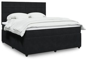 Box spring postel s matrací černá 180x200 cm samet 3294708
