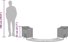 vidaXL Obruba k vířivce polyratan a masivní akáciové dřevo [3270634] Barva: Šedá