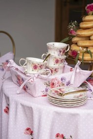 Růžová bavlněná chňapka - podložka s růžemi Dotty Rose - 20*20 cm
