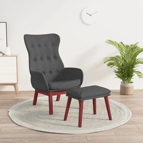 Relaxační křeslo s podnožkou tmavě šedé textil 3097724