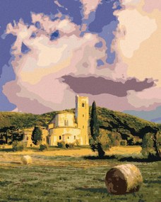 zuty zuty - malování podle čísel - klášter sant antimo, itálie (ted davis), 40x50 cm, plátno+rám