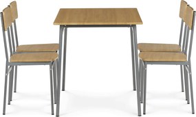 Autronic Jídelní set s 4 židlemi AUT-O2156 Odstín: Bílá