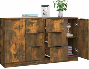 Příborníky 2 ks kouřový dub 60 x 30 x 70 cm kompozitní dřevo 3115793