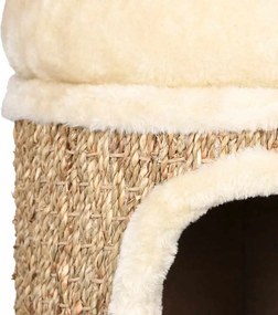 Kočičí domeček s luxusním poduškou 33 cm mořská tráva 170968