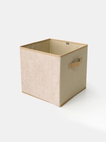 Sinsay - Skládací úložný box se sametovým (manšestrovým) předním panelem - béžová