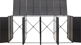 Přístřešek na čtyři popelnice černý 274 x 80 x 117 cm polyratan 319863