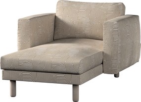 Potah na IKEA Norsborg šezlong s loketními opěrkami barva béžová látka pletený vzor, vzorované