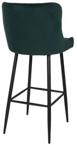 Barová židle DALLAS samet zelená, černá podnož House Nordic 1001241