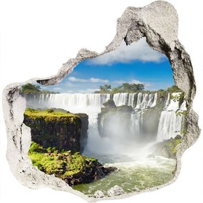 Wallmuralia Díra 3D ve zdi nálepka Vododpád Argentína 75x75 cm