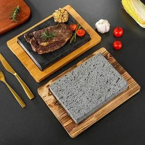 Daphyla Grilovací kámen s dřevěným prkénkem
