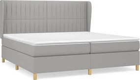Box spring postel s matrací světle šedá 200 x 200 cm textil 3128709