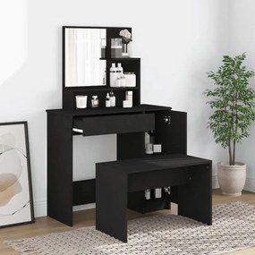 Petromila Set toaletního stolku černý 86,5 x 35 x 136 cm