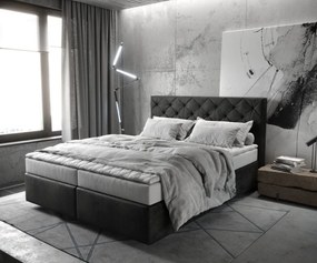 Boxspring postel Dream-Great 160x200 cm mikrovlákno antracitová