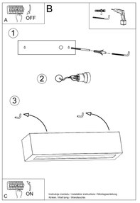 Nástěnné svítidlo Vega, 1x černé keramické stínítko