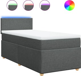 Box spring postel s matrací tmavě šedá 80 x 200 cm textil 3288801