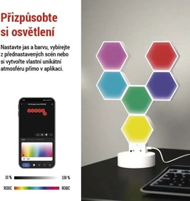 Stolní LED lampa GoSmart Hexagon 6 dílů vícebarevná/bílá