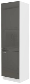 Potravinová kuchyňská skříňka Lavera 60 DK 210 2F (bílá + lesk šedý). 1032430