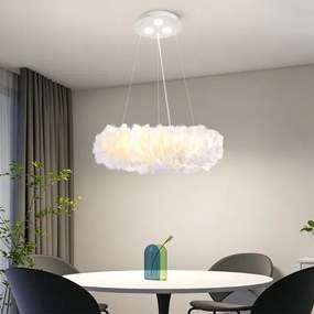 Brilagi - LED Lustr na lanku FEATHER 3xE27/40W/230V + 3xLED/3W pr. 40 cm bílá
