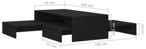 Petromila Sada konferenčních stolků černá 100 x 100 x 26,5 cm dřevotříska