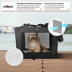 Leopet Přepravní box pro psy XXL, 91 x 63 x 63 cm, černý