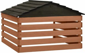 Garáž na robotickou sekačku černohnědá 78x74x54 cm jedlové dřevo 315301