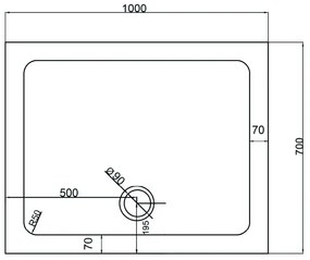 BPS-koupelny Obdélníková akrylátová sprchová vanička HYD-OSV-ST05A 100x70 bílá