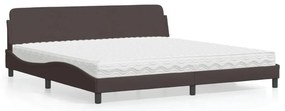 Postel s matrací Dover tmavě hnědá 200 x 200 cm textil 3208467