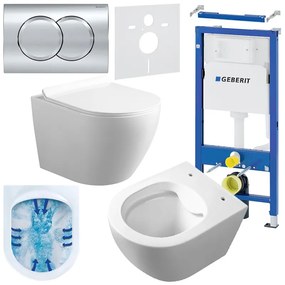 BPS-koupelny Podomítkový modul Geberit DuoFix s WC mísou MU-WH-RIM-01 + ovládací tlačítko Delta 01 chrom