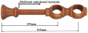 GARNÝŽE-HEBR Garnýž dřevěná třešeň dvojitá 320 cm